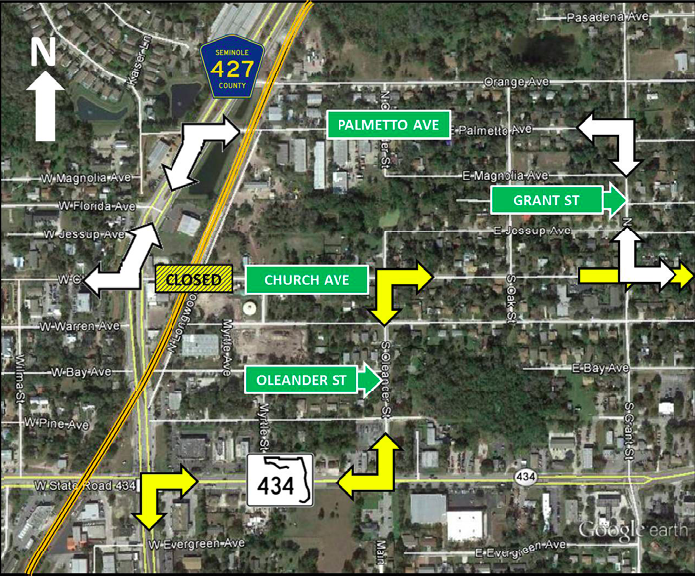 Map of Road Closure | SunRail Corporate