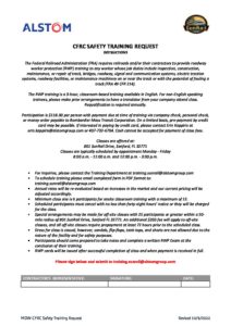 CFRC RWP Training Request Form | SunRail Corporate
